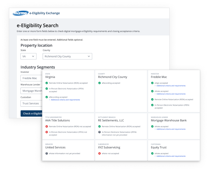 MISMO e-Eligibility Exchange
